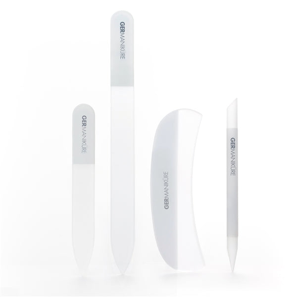 Crystal Glass Nail File Set in Leather Case – 4 Tools – Zamberg Com